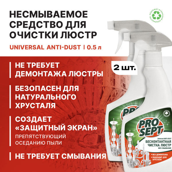 Набор 2шт Очиститель для мытья люстр хрустальных без контакта и протирания Universal Anti-Dust ...