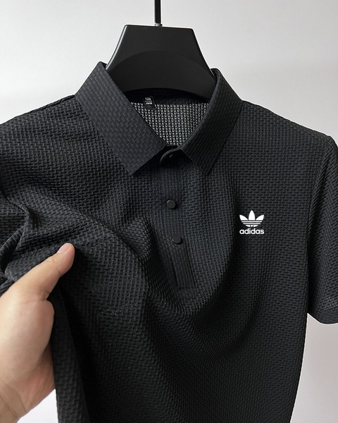 Поло adidas Originals, размер 52, цвет глубокий черный, Хлопок; Дакрон ...