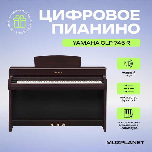 Цифровое пианино Yamaha CLP-745R, палисандр + банкетка - купить с ...
