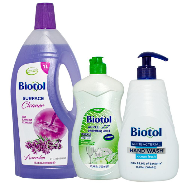 BIOTOL №2 (Жидкое мыло Океан 500 мл + Средство для посуды 500 мл Яблоко ...
