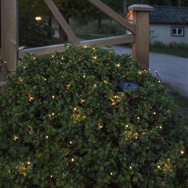 Гирлянда на солнечной батарее Solar Network 10 м 100 теплых белых Led ламп черный ПВХ Ip44