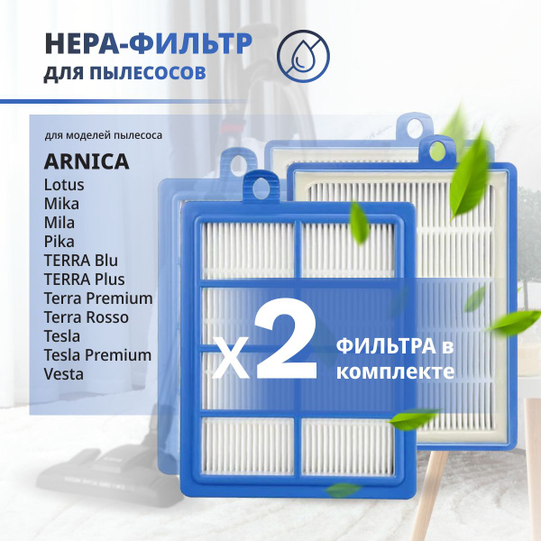 HEPA фильтр для пылесоса Arnica Tesla, Pika, Mila, Vesta, Lotus, Mika ...