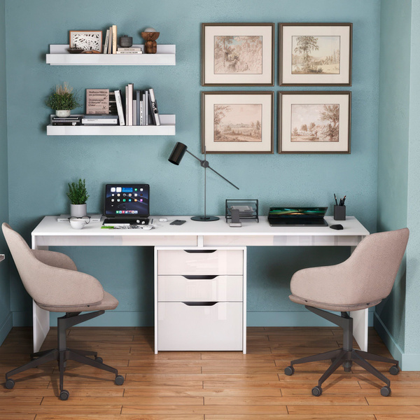 Характеристики Письменный стол для двоих, двойной, с тумбой, с ящиками ...