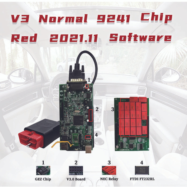 DS150 V3 9241CHIP VCI 150E CDP TSC ,с функцией Bluetooth двухплатный ...