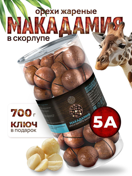 Орехи макадамия в скорлупе, в банке 700 гр, жареные, крупные ...