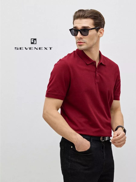 Поло Sevenext, размер 56, цвет бордовый, Хлопок 100% - купить по выгодной цене в интернет ...