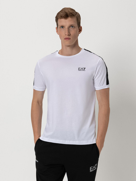 Футболка EA7, размер 52, 54, цвет белый, хлопок 100% - купить по выгодной цене в интернет ...