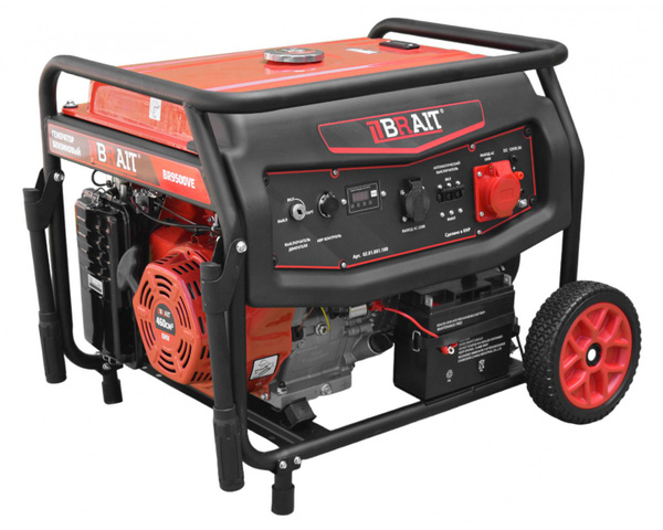 Генератор бензиновый BRAIT BR9500VE (7.0/7.5 кВт, 220 и 380 В, трехфазный, электростартер ...