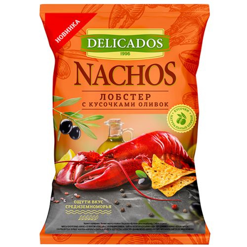 Delicados Чипсы кукурузные Nachos Лобстер с кусочками оливок, 150 г ...
