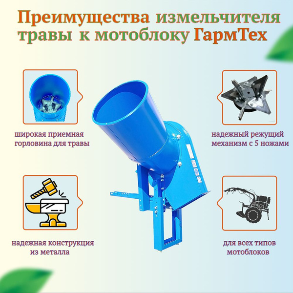 Садовый измельчитель ГармТех травы приставка к мотоблоку купить по ...