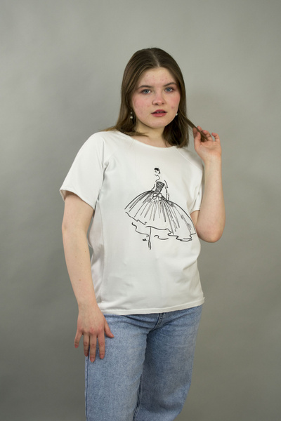 Футболка SVETLANA BATARON, размер 46, цвет белый, 100% cotton - купить ...