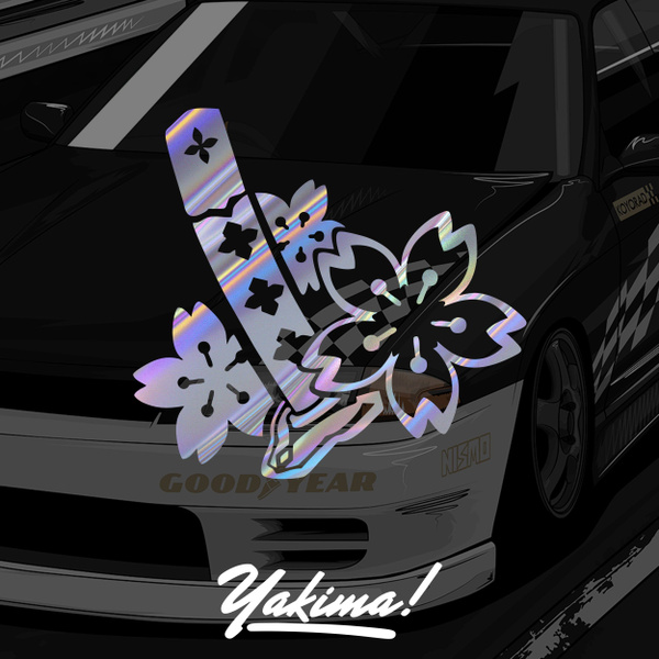 Katana & Sakura - JDM голографическая наклейка на автомобиль - купить ...
