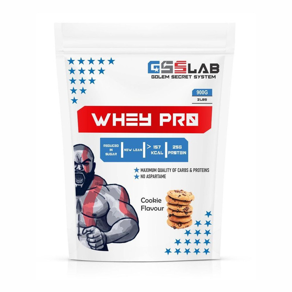 GSS Lab Whey Pro Сывороточный протеин со вкусом клубники 900 гр ...