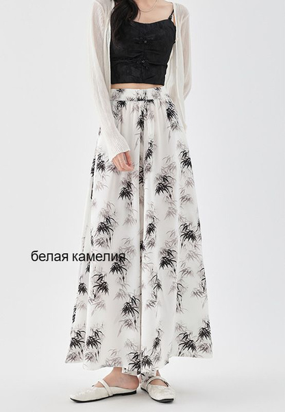 Юбка-шорты Женский SYJYW темная вишня Полиэфирный шелк, размер 46 Тай-дай Лето А-силуэт, рост ...