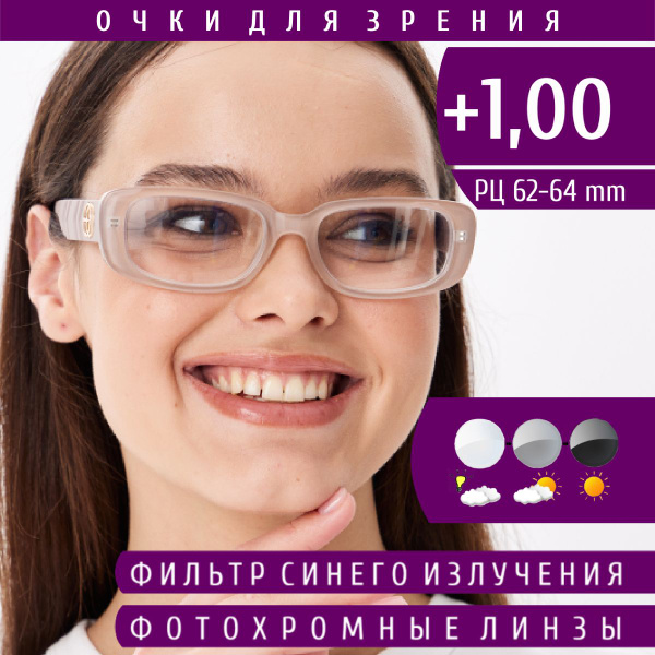 Готовые очки для зрения (для чтения) корригирующие хамелеоны +1.00 ...