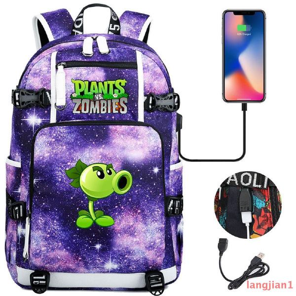 Рюкзак школьный Plants vs. Zombies USB с зарядкой для ноутбука и ...
