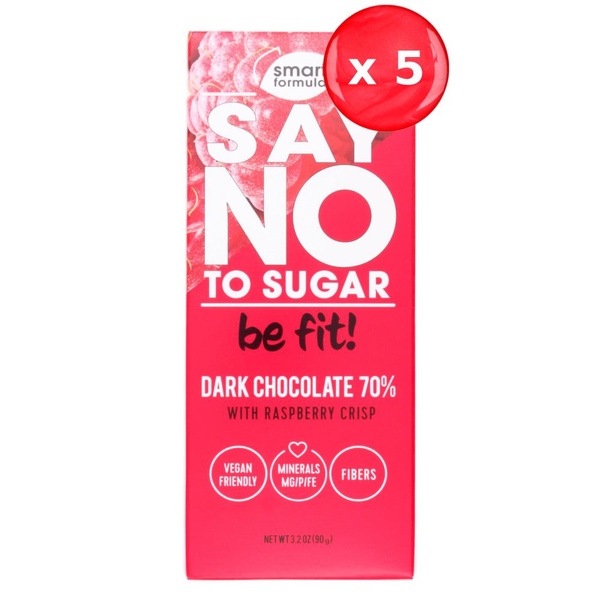Шоколад Smart Formula горький без сахара с кусочками малины, 90 г х 5 шт купить на OZON по ...
