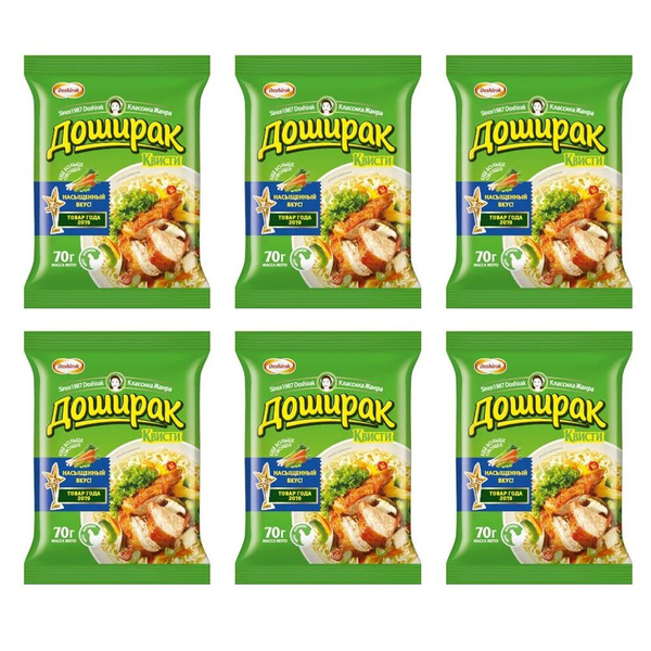 Лапша быстрого приготовления Доширак Квисти "Курица" в пакете 70 г, 6 ...