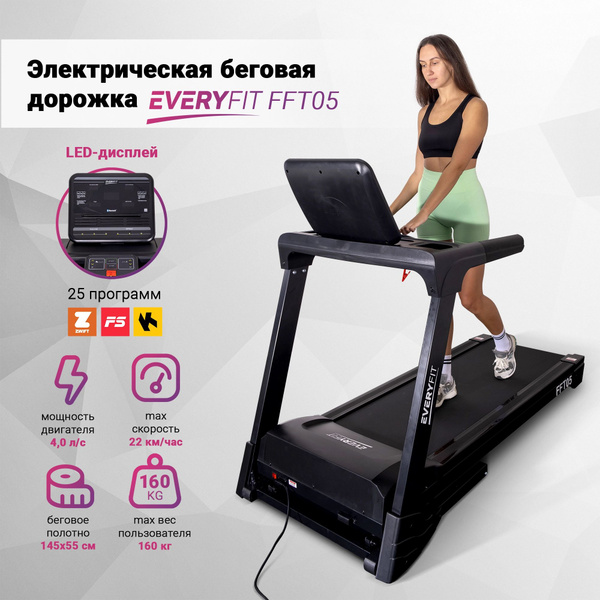 Электрическая беговая дорожка Everyfit FFT05 купить на OZON по низкой цене (1625581042)