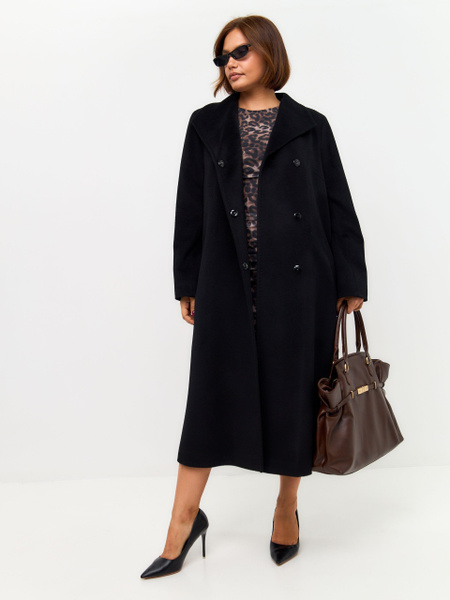 Пальто Mmoda, Демисезон, размер 56, цвет черный, Шерсть, Вискоза ...