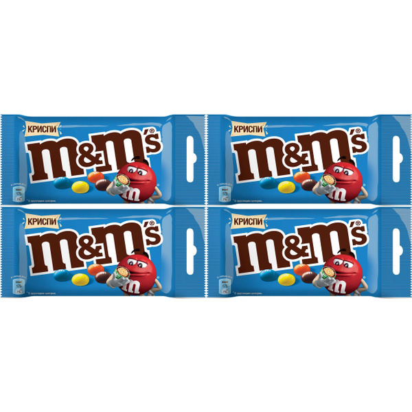 Драже M&M's Криспи 6 цветов 36 г, набор: 4 штуки купить на OZON по ...