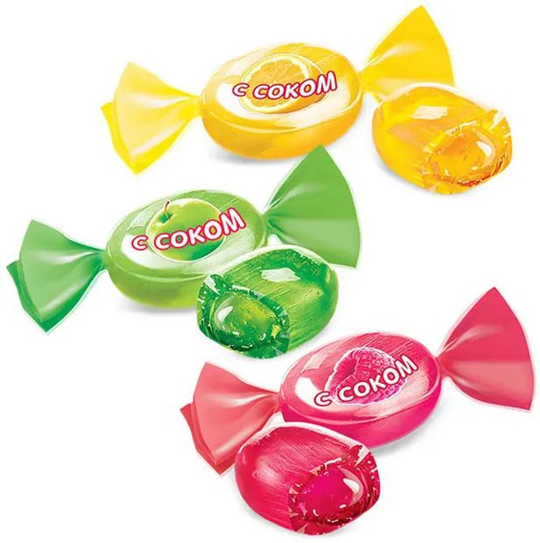 KDV Карамель с соком малины, яблока и лимона, 1 кг., 2 упаковки по 500 гр. купить на OZON по ...