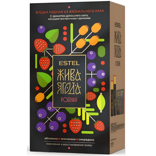 ESTEL Набор ЖИВА ЯГОДА Родная из изобильного края (шампунь 300 мл, бальзам 250 мл, 5 масок х 30 ...