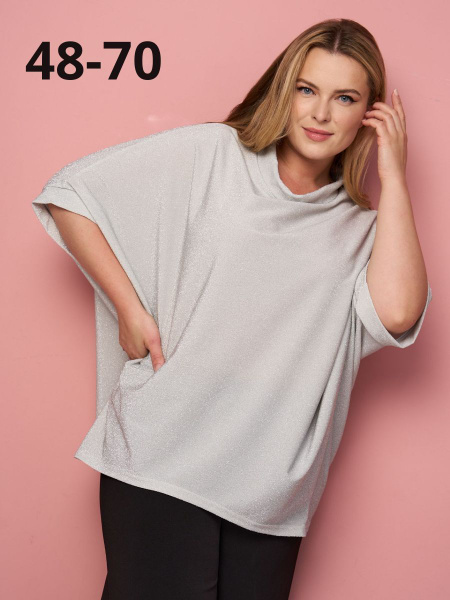 Туника Женский SPARADA серебристо-белый, размер 60, 62 Россия купить c доставкой на OZON по ...