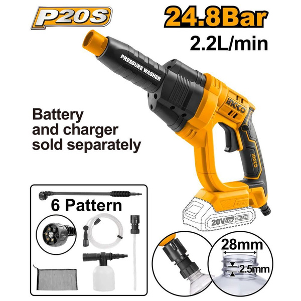 Аккумуляторная мойка высокого давления INGCO CPWLI2008 20 В купить на ...