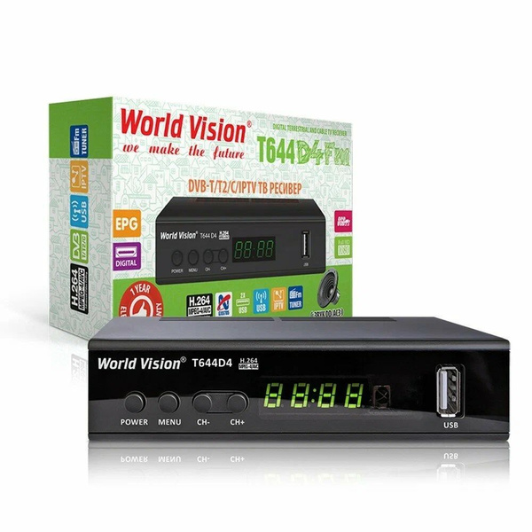 Цифровая приставка World Vision T644D4 Fm (DVB-T2+DVB-C, IPTV) купить на OZON по низкой цене ...