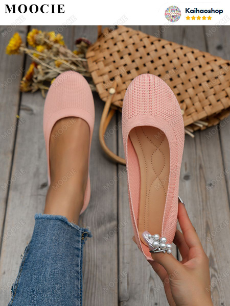 Мокасины Женский MOOCIE розовый, размер 38 Без застёжки Без каблука Лето Айкидо, Альпинизм ...