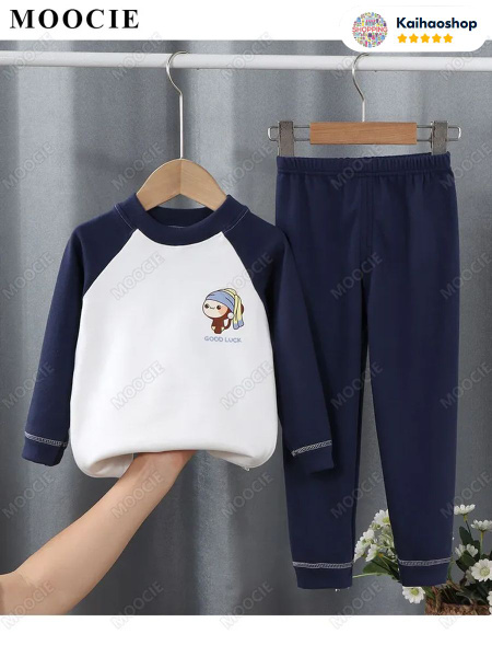 Комплект термобелья Девочки, Мальчики MOOCIE, размер 160 Зима Альпинизм, Бейсбол Хлопок суровый ...