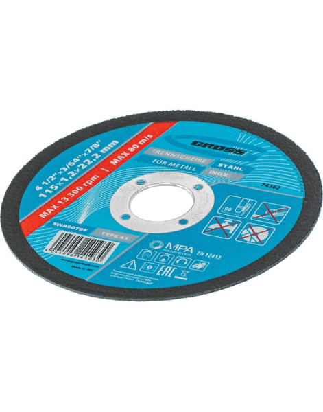 Круг отрезной по металлу, 115х1.2х22 мм Gross (74362) купить на OZON по ...