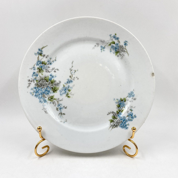 Обеденная тарелка с растительным декором, фарфор, деколь, Российская империя, 1890-1917 гг ...