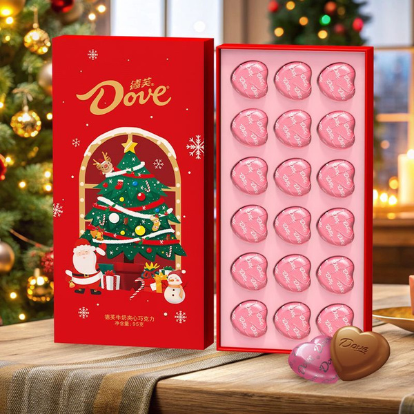 DOVE 95g Рождественская подарочная коробка в форме сердца шоколадный подарок конфеты купить на ...