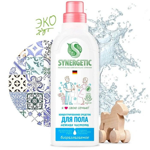 Средство для мытья пола Synergetic Нежная чистота, концентрат, антибактериальное, 750 мл (101754 ...