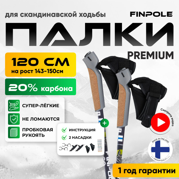 Палки для скандинавской ходьбы Finpole ECO, 120 см купить на OZON по ...