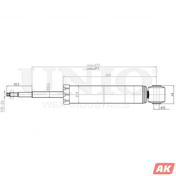 Амортизатор газовый задней подвески, для Рено Клио II 98-, Символ I ...