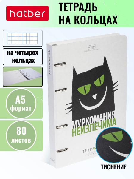 Вопросы и ответы о Тетрадь со сменным блоком Hatber 80 листов, формата А5, в клетку, на четырех ...