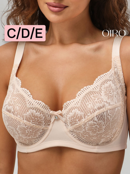 Бюстгальтер Женский OIRO на косточках, с мягкой чашкой, размер 85C бежевый лайт Полиамид ...