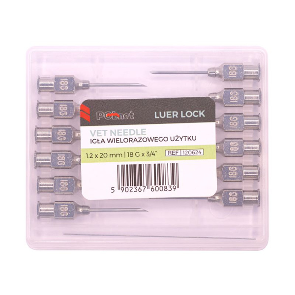 Игла многоразовая инъекционная Luer-Lock 18G 1,2*20 12шт/уп,5упак ...