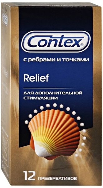 CONTEX Презервативы Relief с ребрами и точками №12 купить на OZON по ...