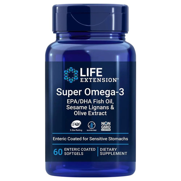 Life Extension Super Omega-3 EPA/DHA Fish Oil, Sesame Lignans & Olive Extract (Enteric Coated ...