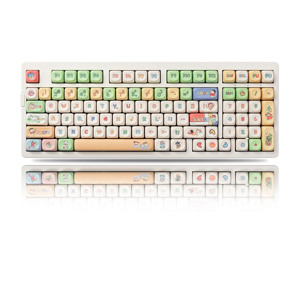 Amilon Клавиатура проводная M98, Английская раскладка, бежевый, светло ...