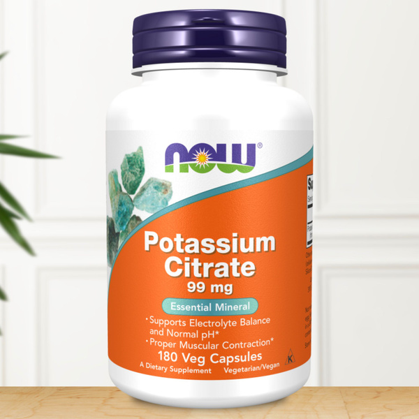 NOW Potassium Citrate Caps 99 mg / Калий цитрат 99 мг 180 капс ...