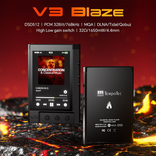 MP3-плеер TempoTec V3 Blaze- 16 ГБ, черный купить на OZON по низкой ...