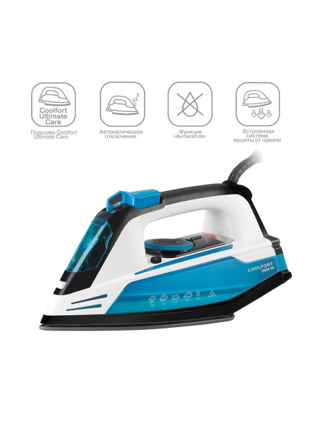 Coolfort CF-3400 Утюг для одежды, с отпаривателем, синий, черный купить на OZON по низкой цене ...