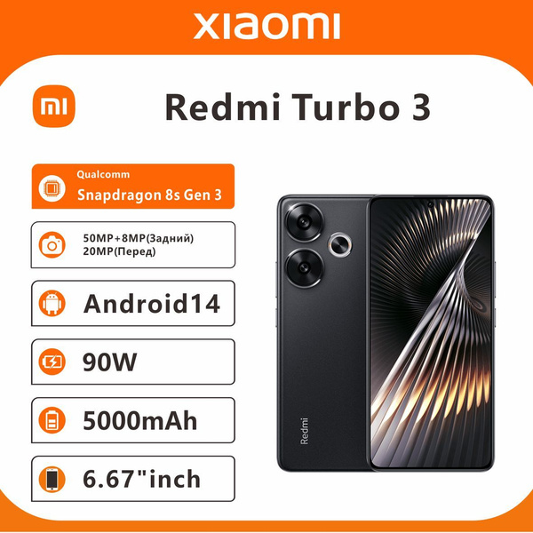 Характеристики Xiaomi Смартфон Redmi Turbo 3, Qualcomm Snapdragon 8s ...