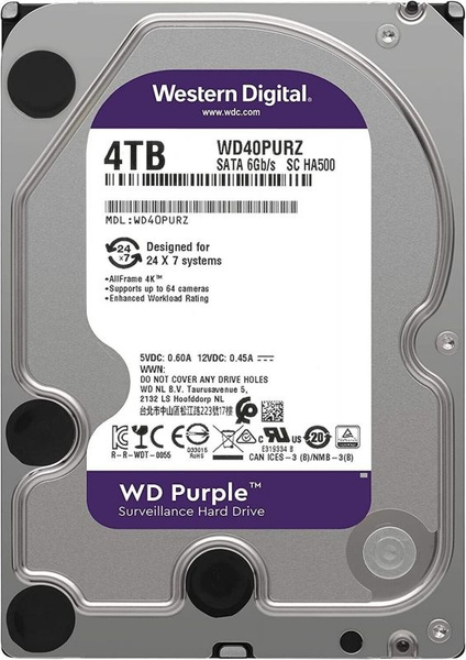 Жесткий диск Western Digital WD40PURZ 4Tb IntelliPower SATAIII 3.5" HDD ...