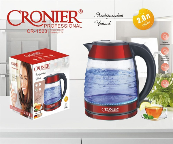 CRONIER Электрический чайник Электрические чайники, бордовый купить на OZON по низкой цене ...